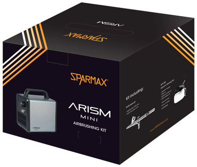 Sparmax ARISM Mini Kit (Burgundy Red Compressor, Sparmax MAX-4 Airbrush ...