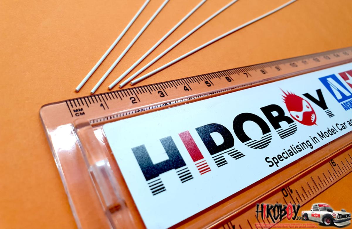 Super Styrene Round Rod 1mm x 330mm (5 pcs) | 400-52/3 | Albion Alloys