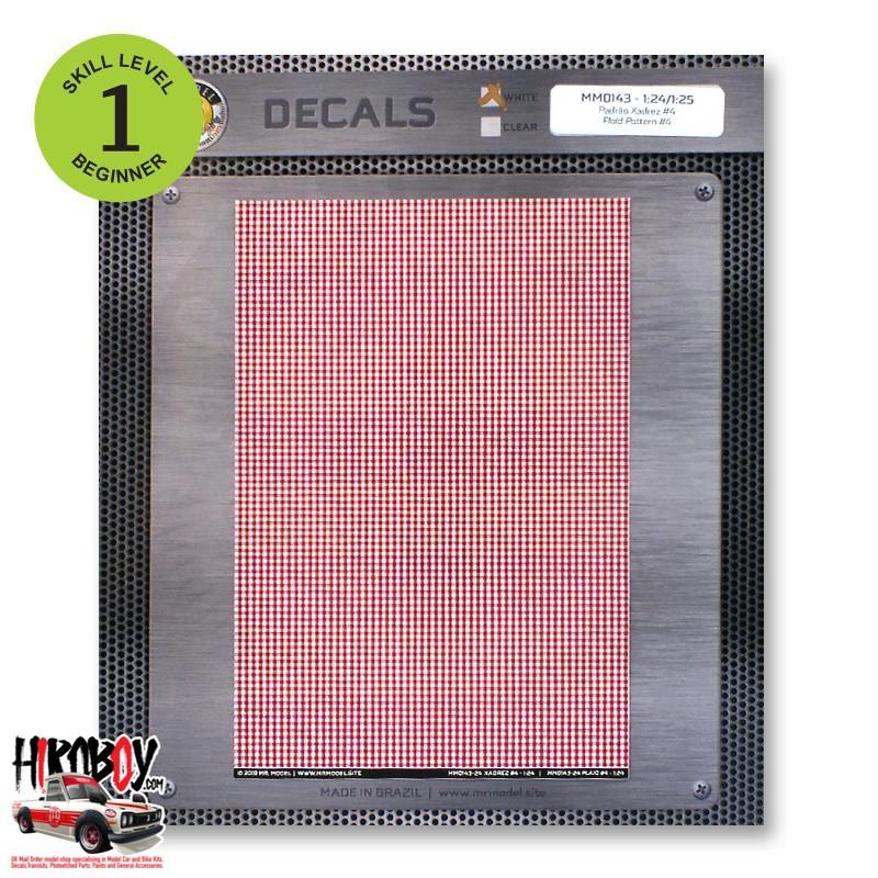 Upholstery Pattern Decals - Plaid pattern (Red & White) Pattern 4 ...