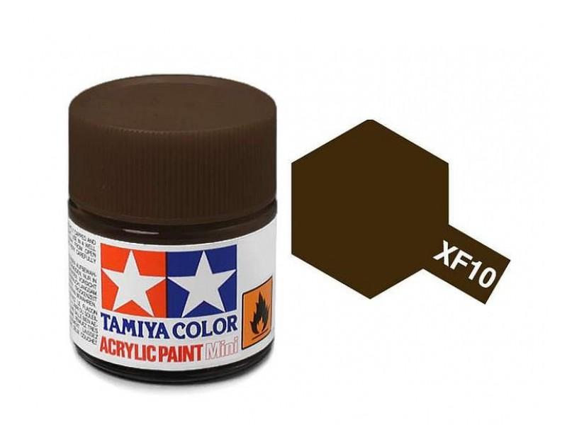 Tamiya Acrylic Mini XF-10 Flat Brown - 10ml Jar | TAM81710 | Tamiya