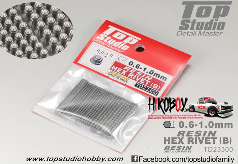 0.6mm - 1.0mm Resin Hex Rivets (B) | TD23300 | Top Studio