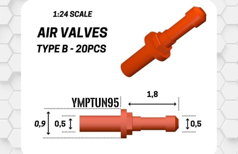 1:24 Air Valves Type B 20pcs | YMPTUN95 | yamamotomodel