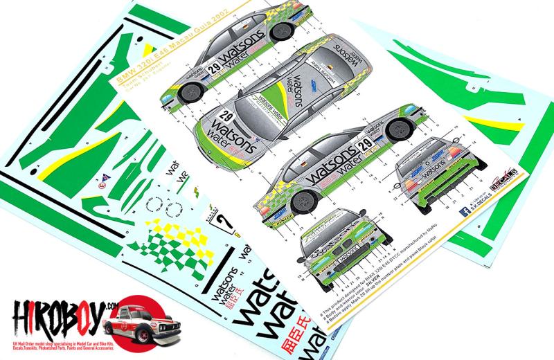 1:24 BMW 320i E46 Macau Guai 2002 Watson Water Decals - Team Schubert ...
