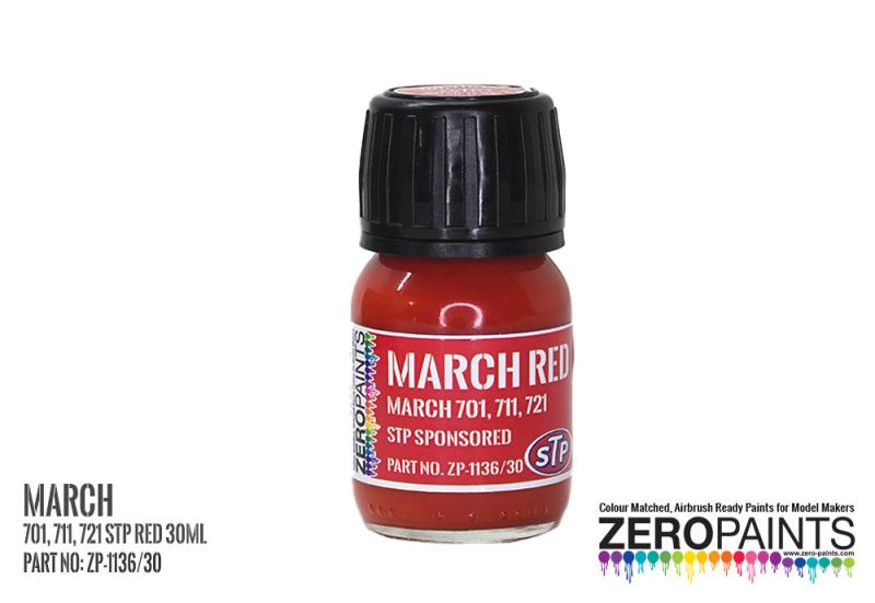 March F1 Red (STP Sponsored) Paint 30ml | ZP-1136/30 | Zero Paints