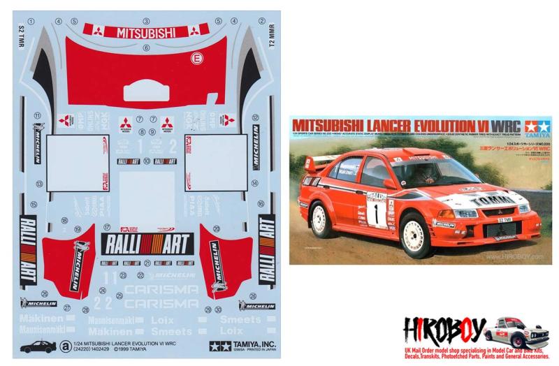 Spare Tamiya Decal Sheet A 1:24 Mitsubishi Lancer Evo VI WRC - 24220 ...