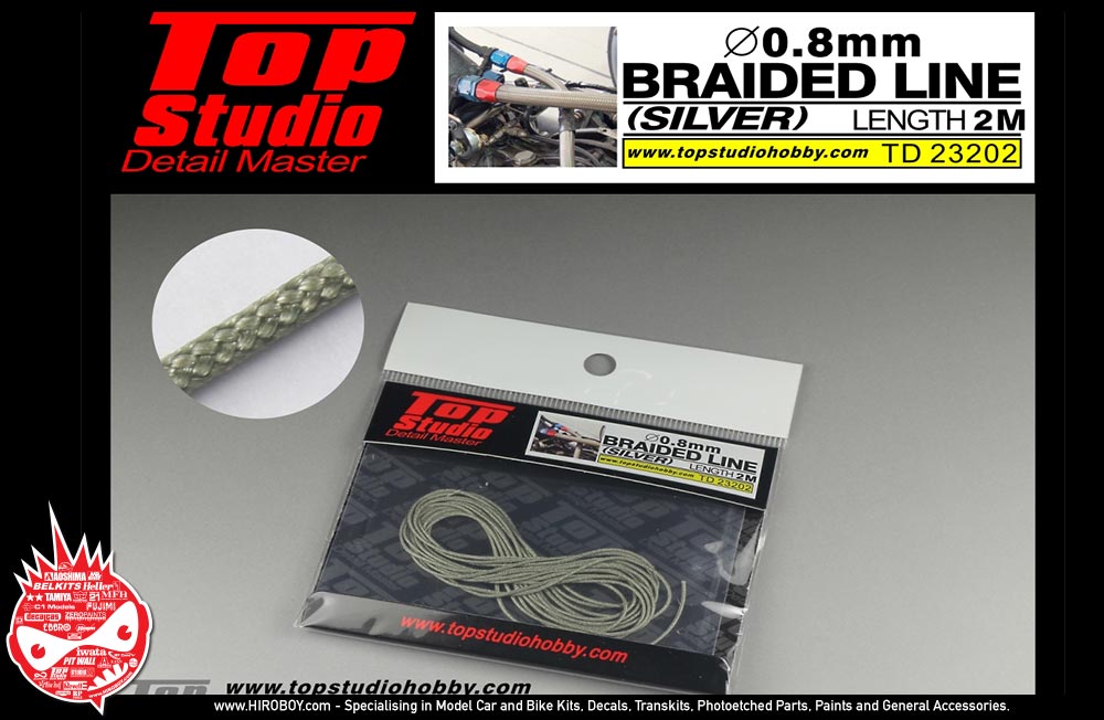 0.8mm Braided Line (Silver) | TD23202 | Top Studio