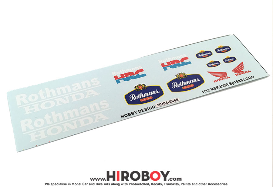 1:12 Honda NSR250R SP 1988 Rothmans Decals | HD04-0066 | Hobby Design