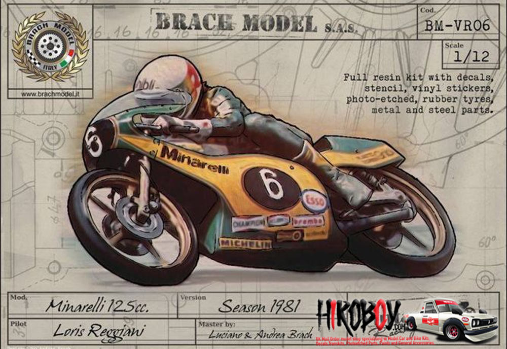 1:12 Minarelli 125cc. 1981 Pilot Loris Reggiani | BM-VR06 | Brach Model