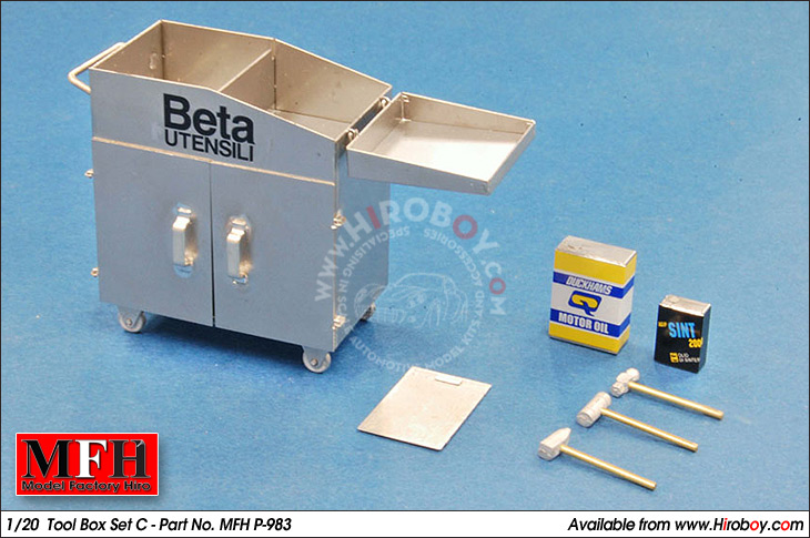 1:20 F1 Pit Scene "Tool Box Set C" - P983 | MFH P983 | Model Factory Hiro