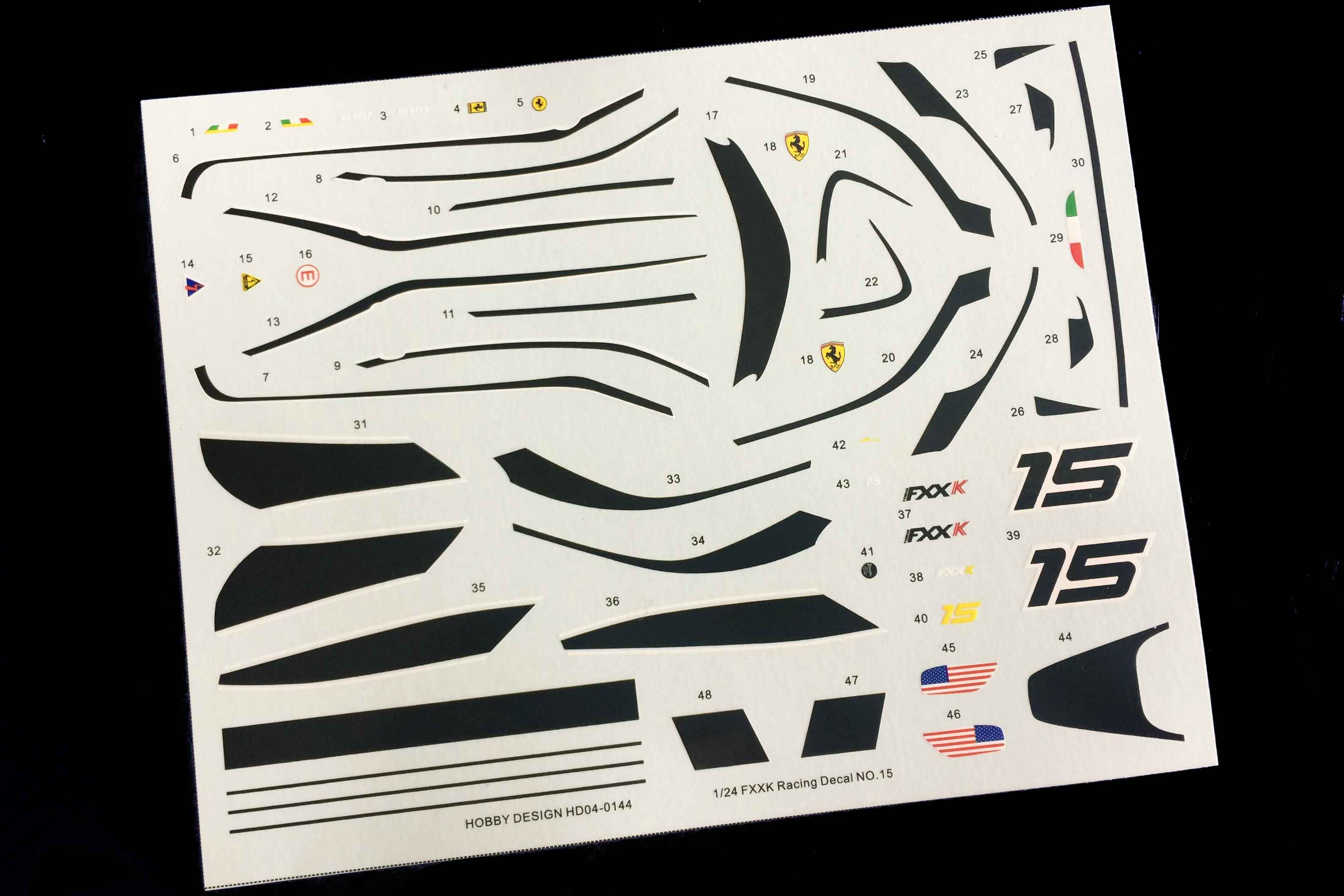 1:24 Ferrari FXX K Racing Decal No.15 (HD04-0144) | HD04-0144 | Hobby ...