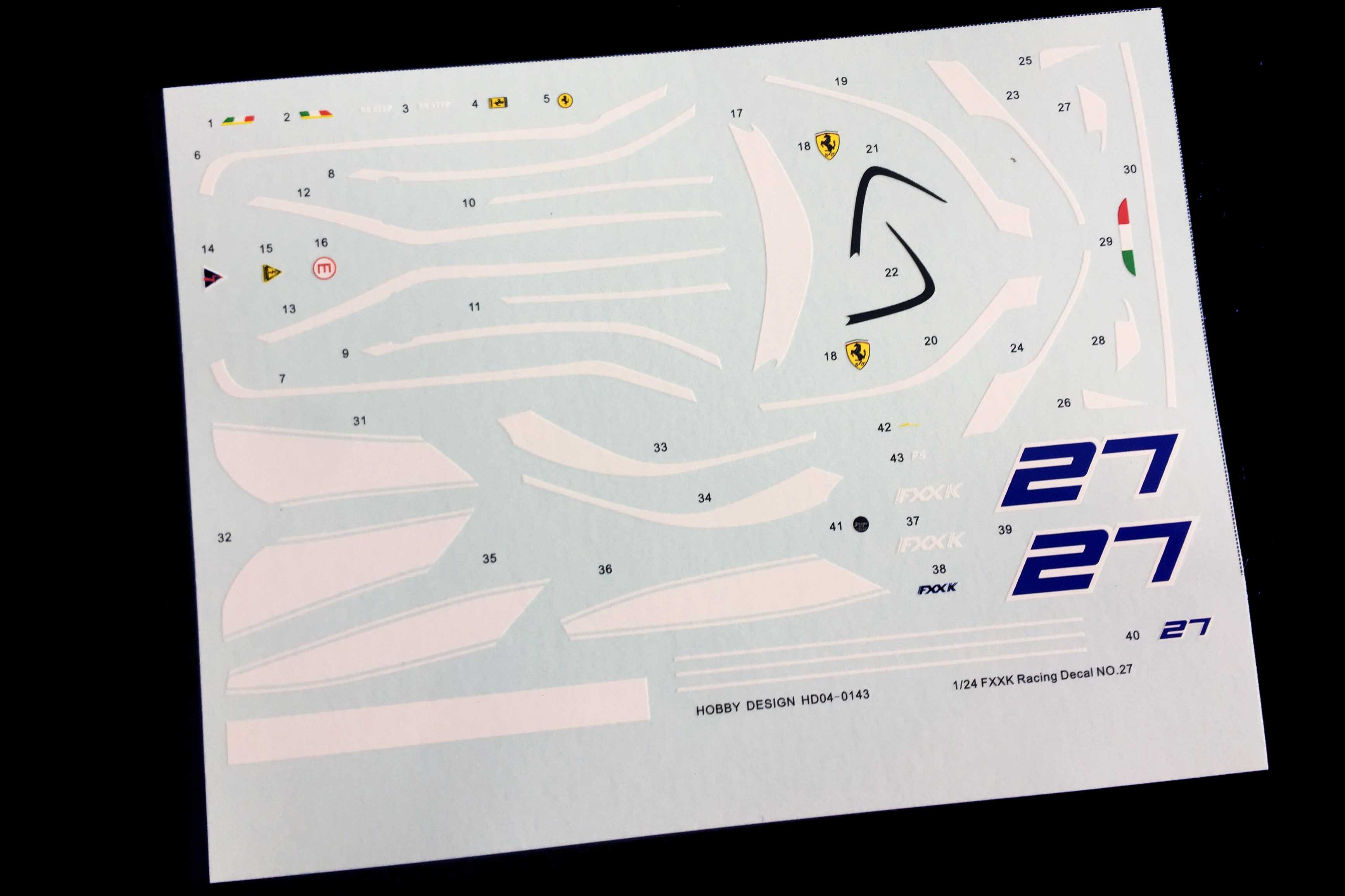 1:24 Ferrari FXX K Racing Decal No.27 (HD04-0143) | HD04-0143 | Hobby ...