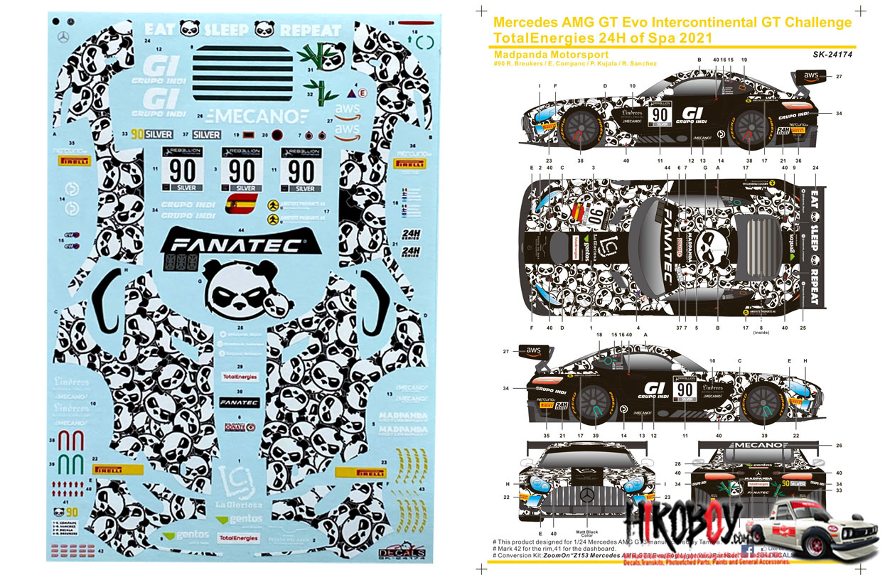 1:24 Mercedes AMG GT Evo GT World Challenge Europe Endurance Cup Total ...