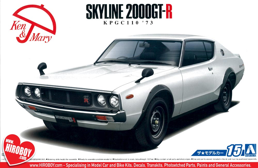 1:24 Nissan Skyline 2000GT-R KPGC110 '73 (Ken and Mary) Model Kit | AOS ...