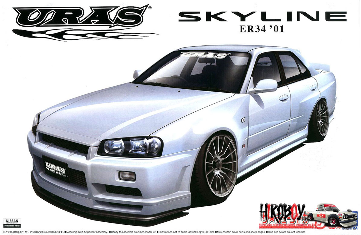 1:24 Nissan Skyline ER34 "URAS" Type-R `01 | AOS-055342 | Aoshima