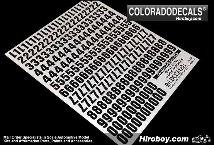 1:24 Rally Door Number Decals | DCC2423 | Colorado Decals