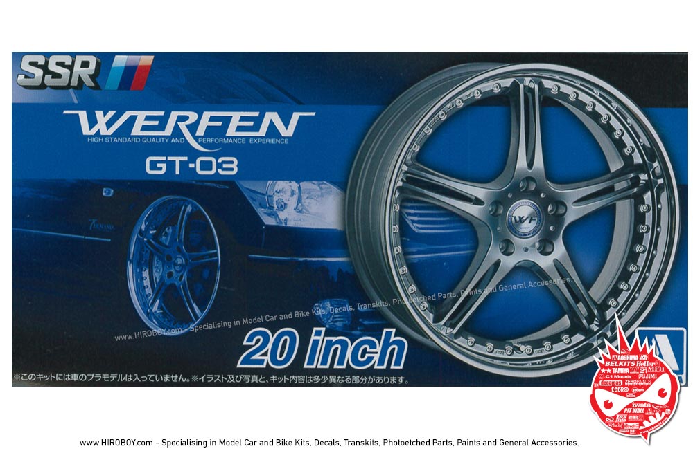 1:24 SSR Werfen GT-03 20" Wheels and Tyres | AOS-053843 | Aoshima