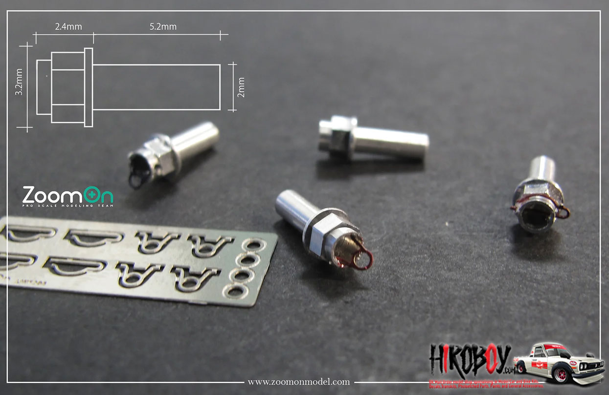 1:24 Wheel Center Lock Nuts | ZT045 | ZoomOn