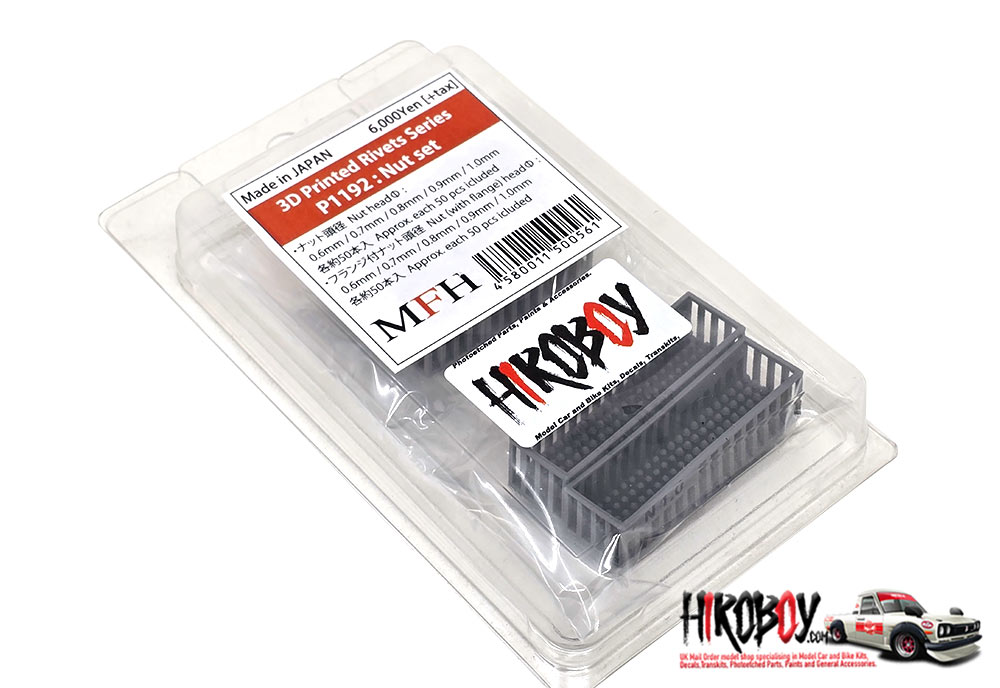3D Printed Rivets Series Nut Set P1192 | MFH P1192 | Model Factory Hiro