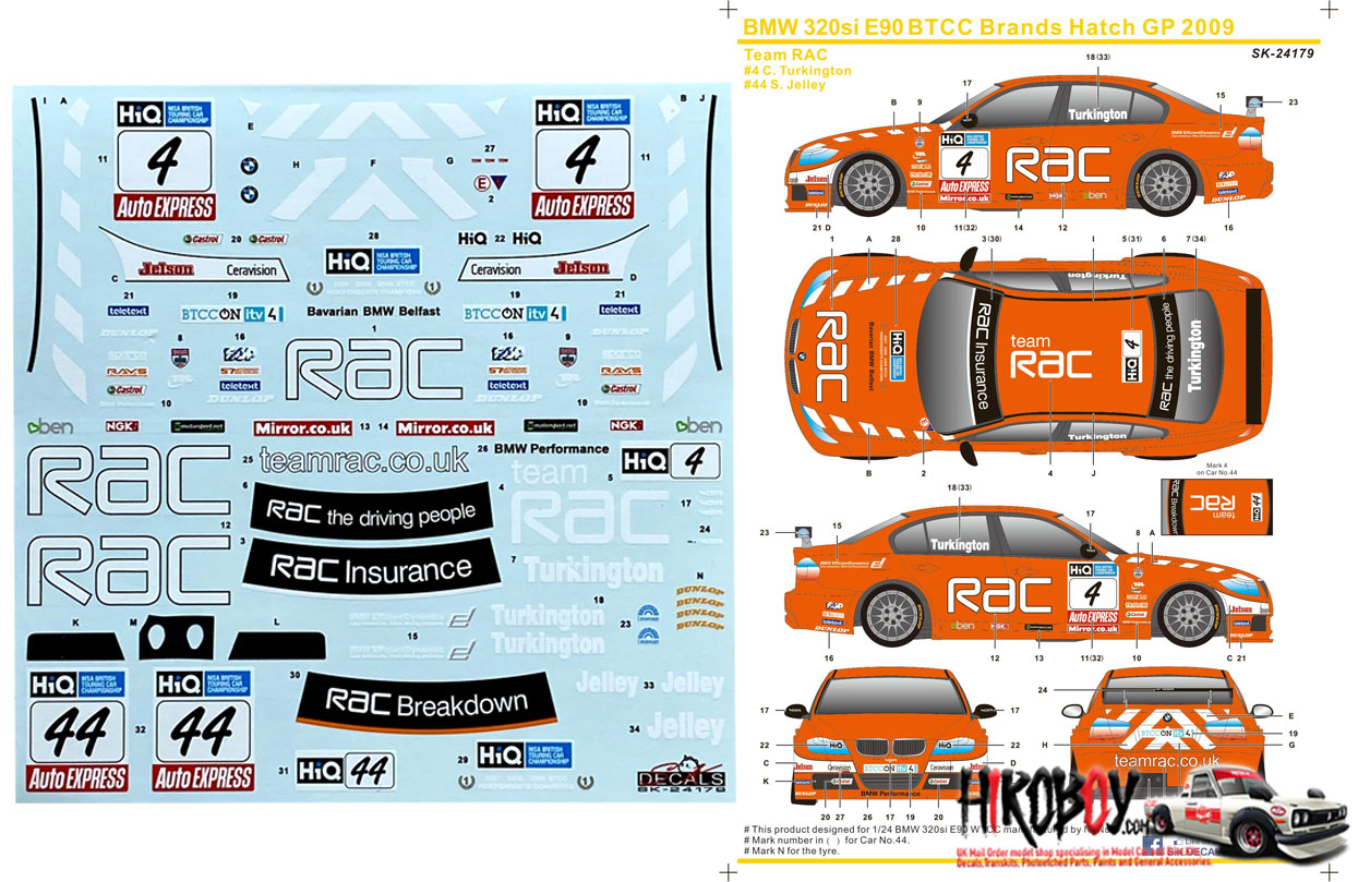 1:24 BMW 320si E90 BTCC Brands Hatch GP 2009 Team RAC | SK24179 | S.K ...