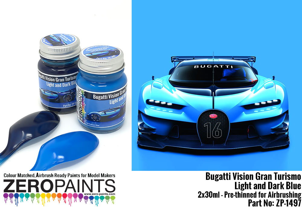 Bugatti Vision Gran Turismo - Light and Dark Blue Paint Set 2x30ml | ZP ...