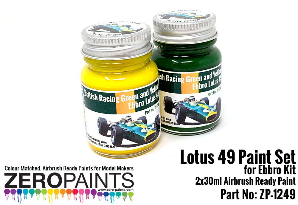 Lotus 49 Paint Set Green & Yellow (Ebbro) 2x30ml | ZP-1249 | Zero Paints