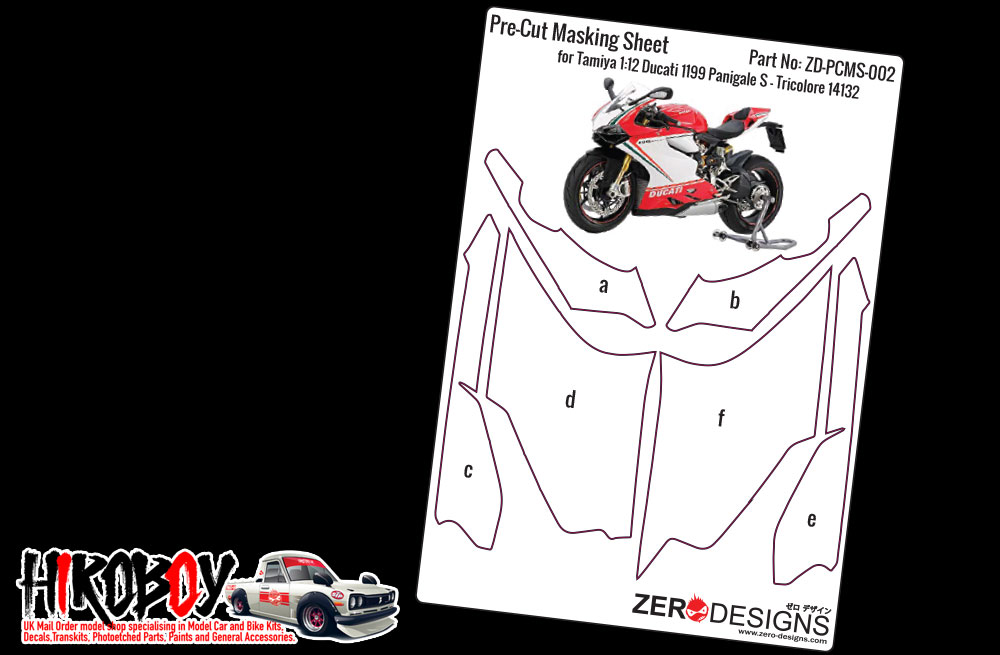 Pre-Cut Masking Sheet Tamiya 1:12 Ducati 1199 Panigale S - Tricolore ...