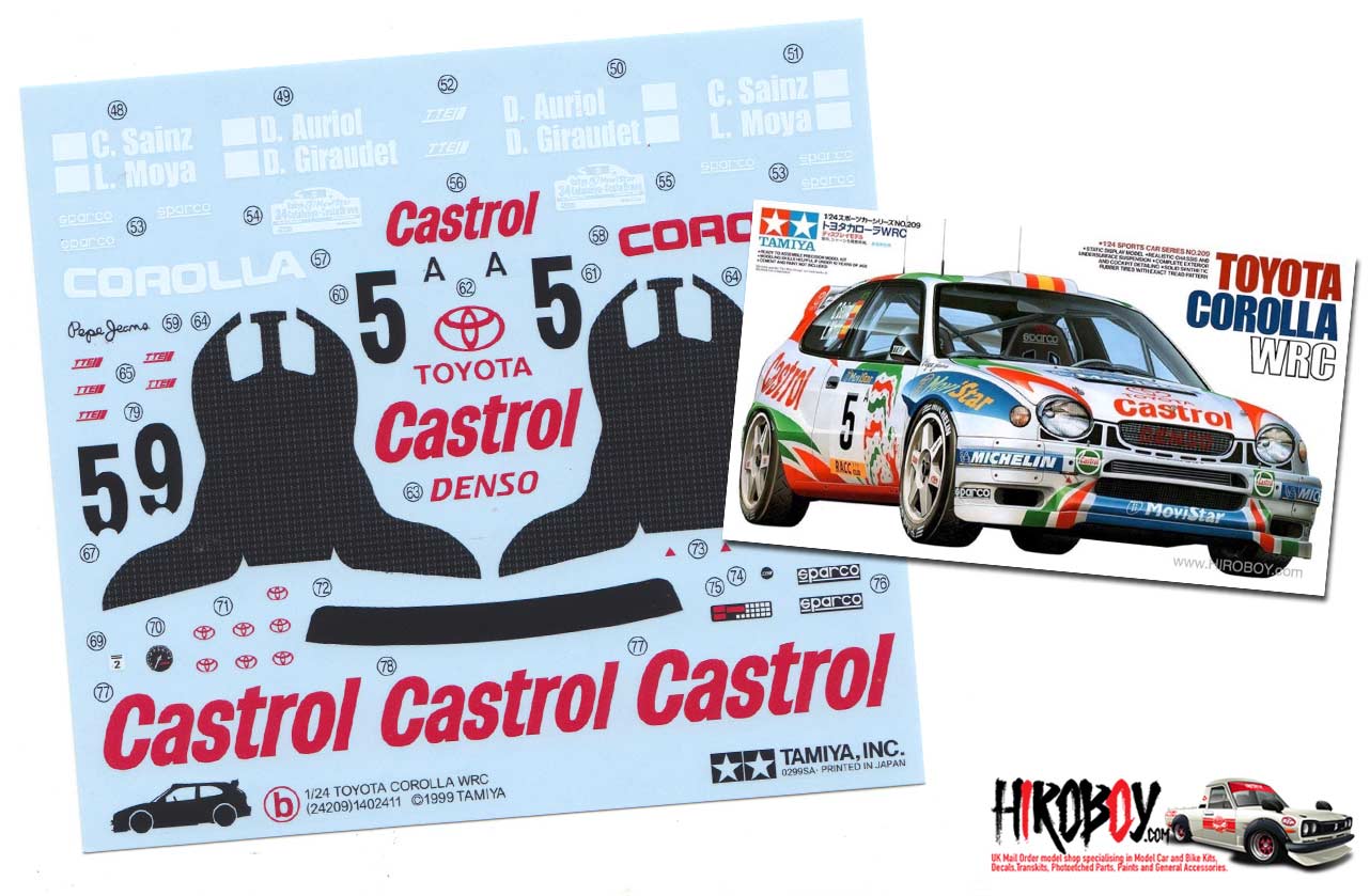Spare Tamiya Decal Sheet B for Toyota Corolla WRC Castrol - 24209 ...