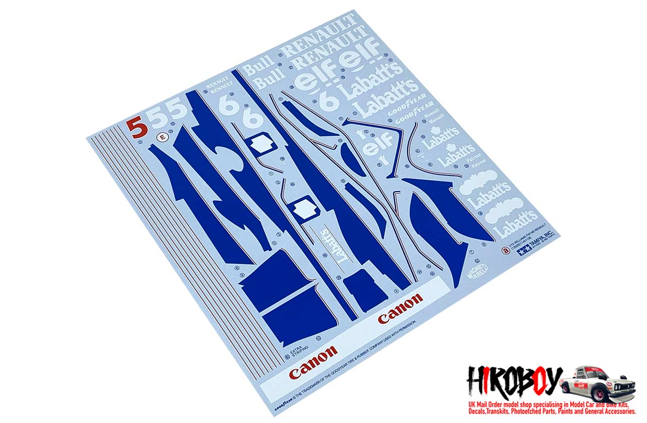 Spare Tamiya Decal Sheet A for 1:12 Williams Renault FW14B - 12029 ...