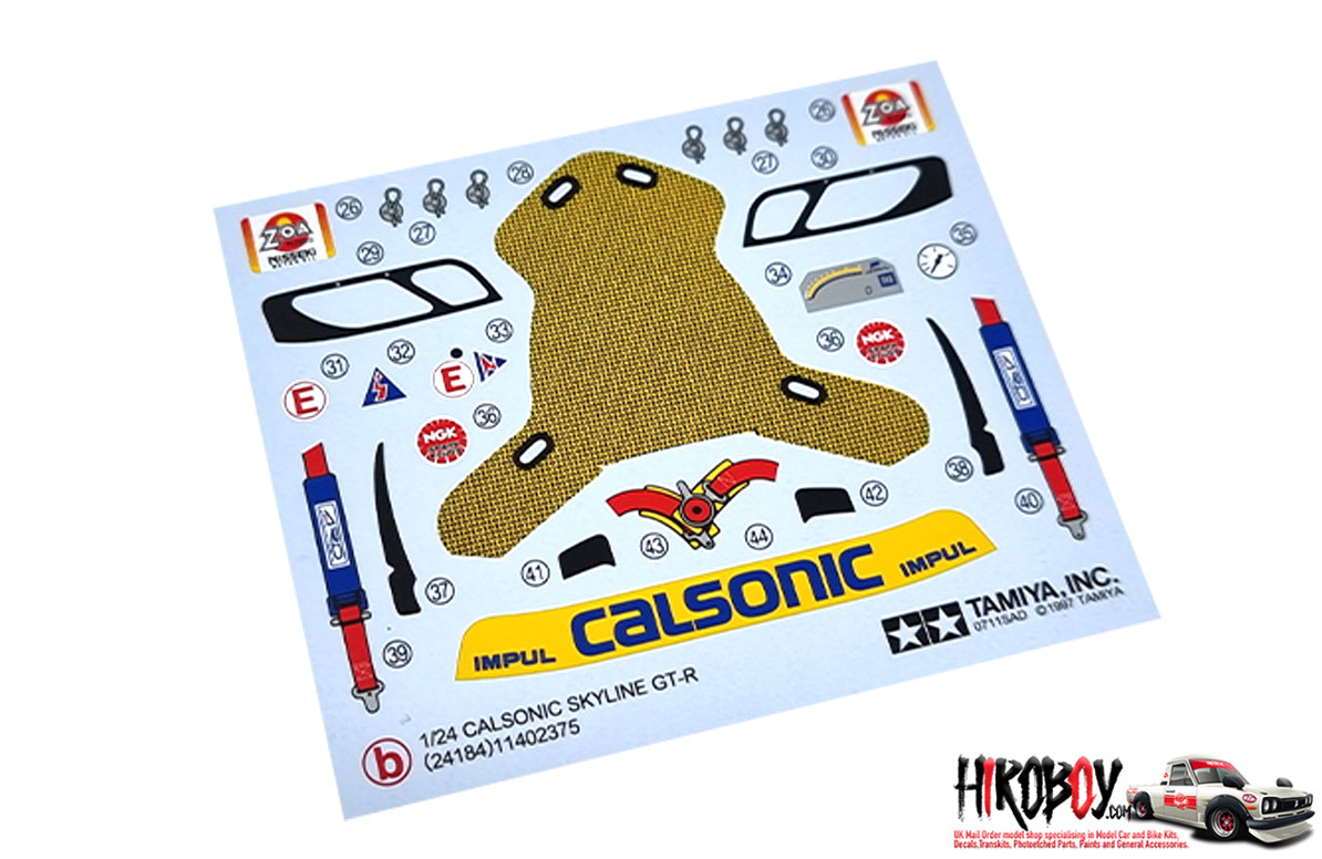 Spare Tamiya Decal Sheet B 1:24 Calsonic Skyline GT-R (R33) - 24184 ...