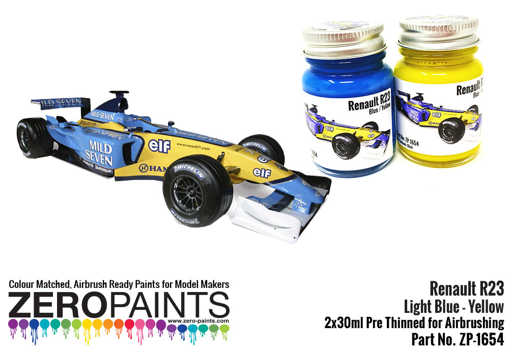 Renault R23 Blue/Yellow Paint Set 2x30ml | ZP-1654 | Zero Paints