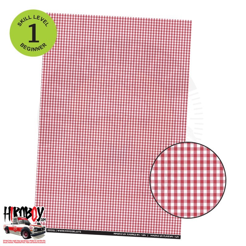 Upholstery Pattern Decals - Plaid pattern (Red & White) Pattern 4 ...