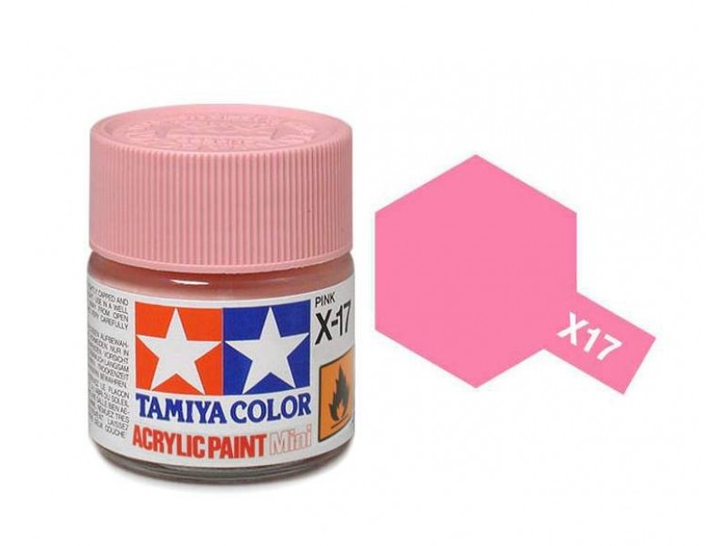 Tamiya Acrylic Mini X-17 Pink (Gloss) - 10ml Jar | TAM81517 | Tamiya