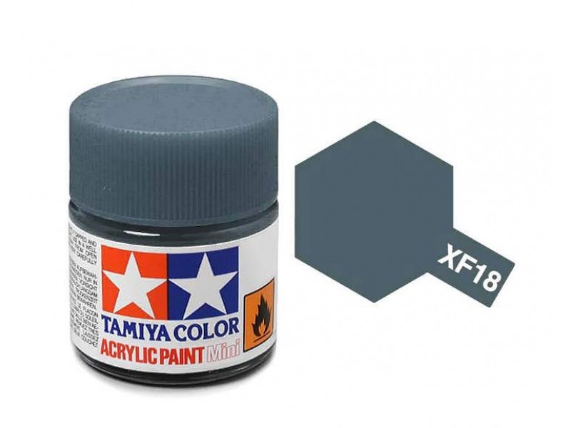 Tamiya Acrylic Mini XF-18 Medium Blue - 10ml Jar | TAM81718 | Tamiya
