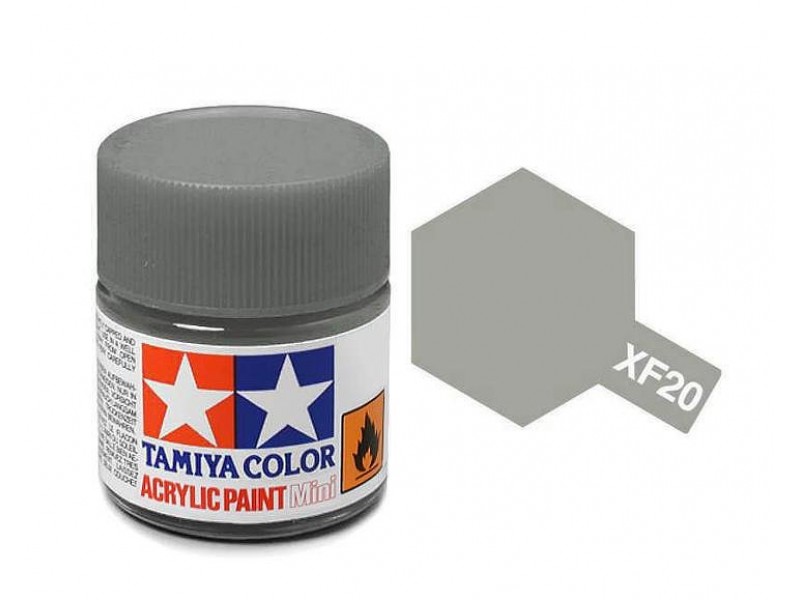 Tamiya Acrylic Mini XF-20 Medium Grey - 10ml Jar | TAM81720 | Tamiya